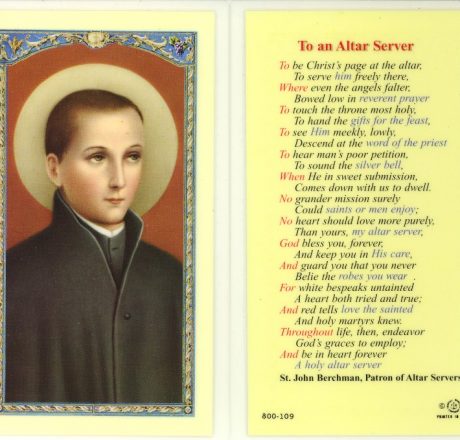 St. John Berchmans Altar Server Holy Cards #E24-467, 25/PK - McKay ...