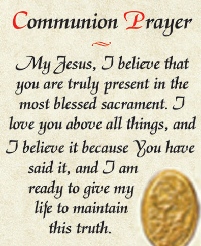 Communion Prayer Bookmarks #BK60FCNS, Spanish Only, 12/PK - McKay ...