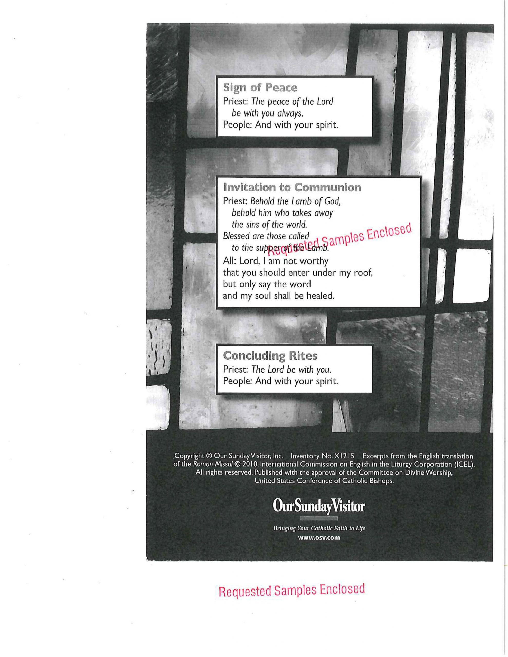 Pew Cards #X1215, 50/PK - McKay Church Goods