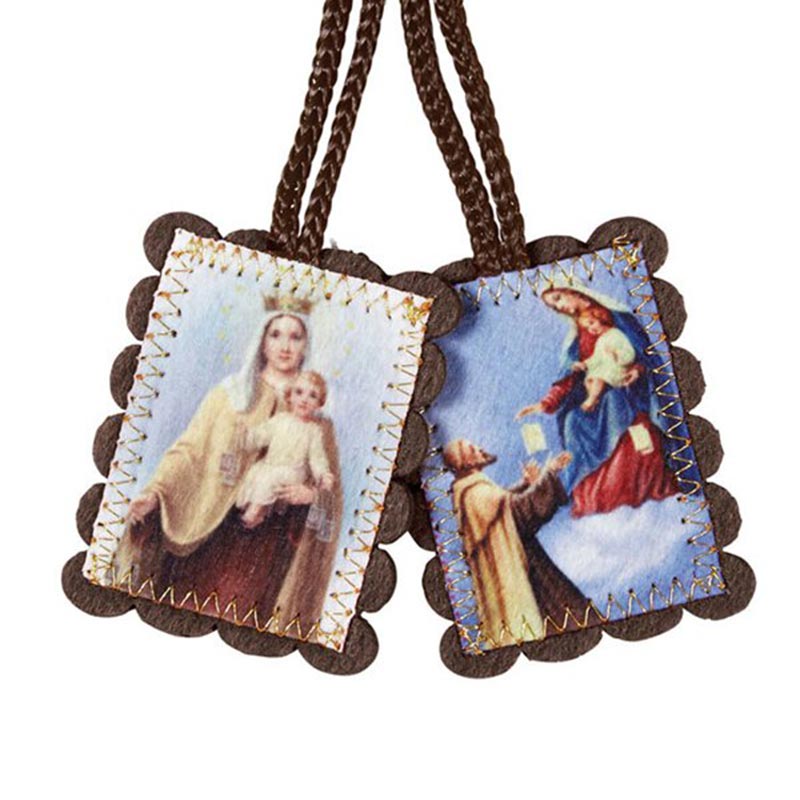 Large Brown Scapular #WC145, 12/PKG - McKay Church Goods